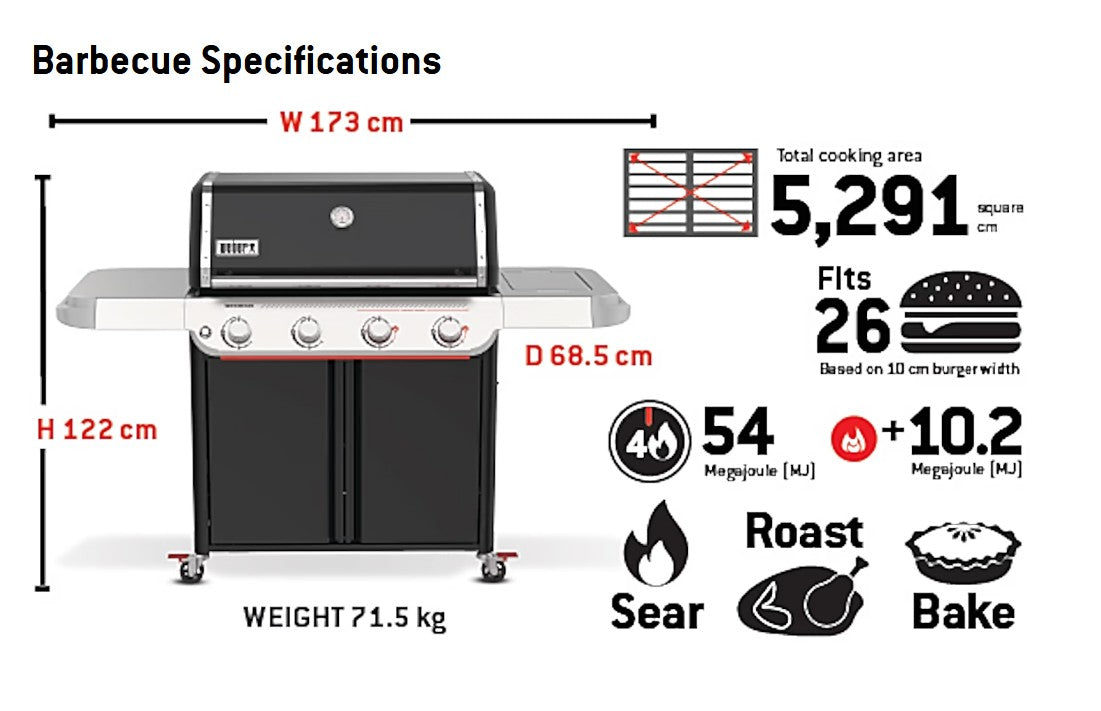 NEW Weber® Genesis® E-425 4-Burner Gas Barbecue – Great Outdoors Albury
