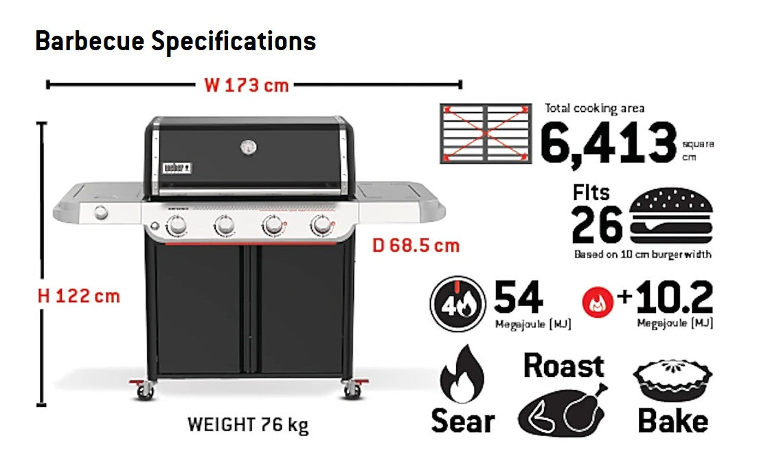 NEW Weber® Genesis® E-435 4-Burner Gas Barbecue – Great Outdoors Albury